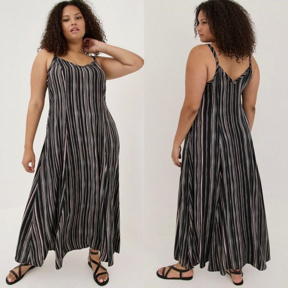 torrid | Dresses | New Torrid 2 Multi Color Stripe Maxi Challis Trapeze ...